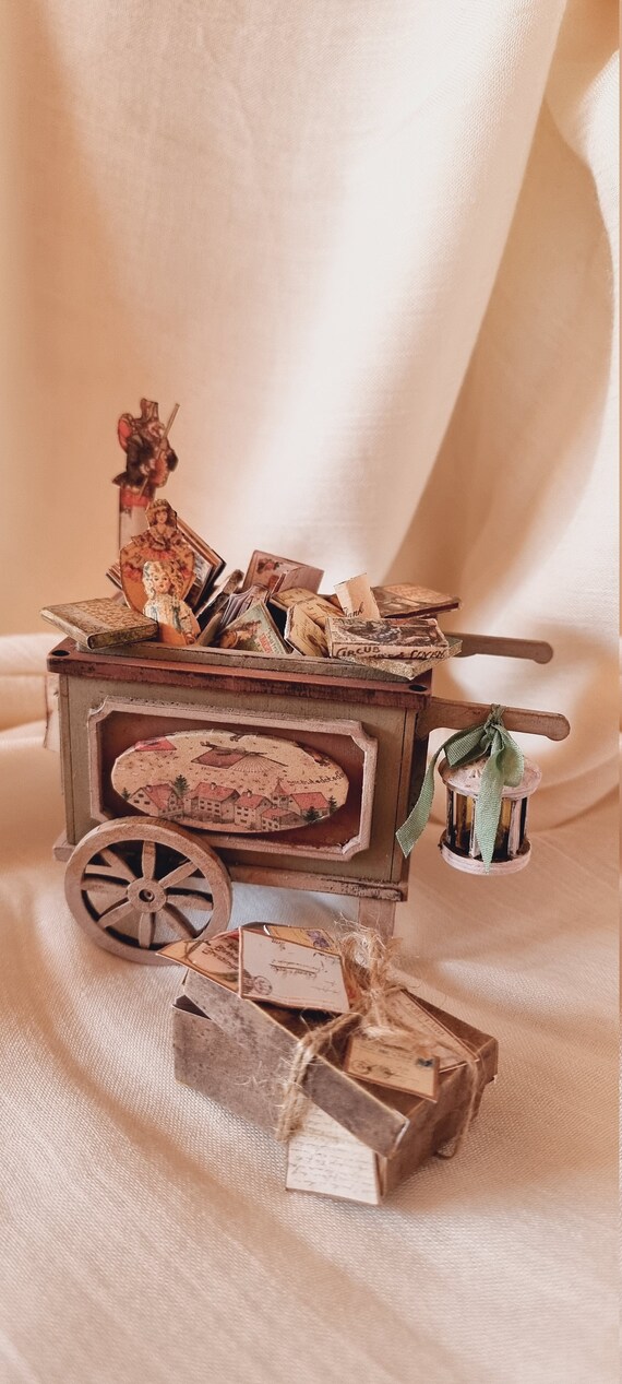 Miniature Trolley With Books 1:12 Scale - Etsy