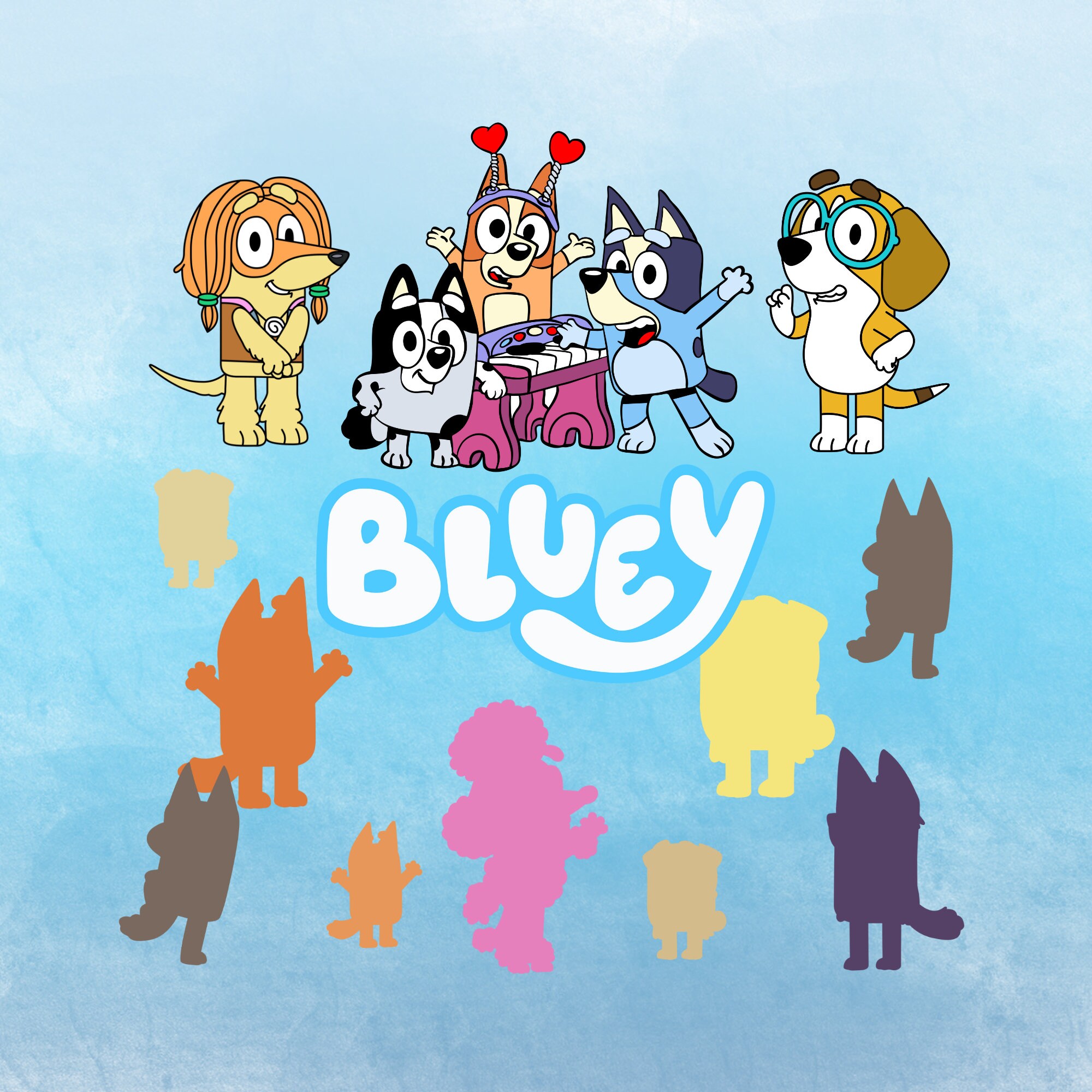 Bluey Bundle SVG PNG Bluey Alphabet Font Bluey Cut Files - Etsy