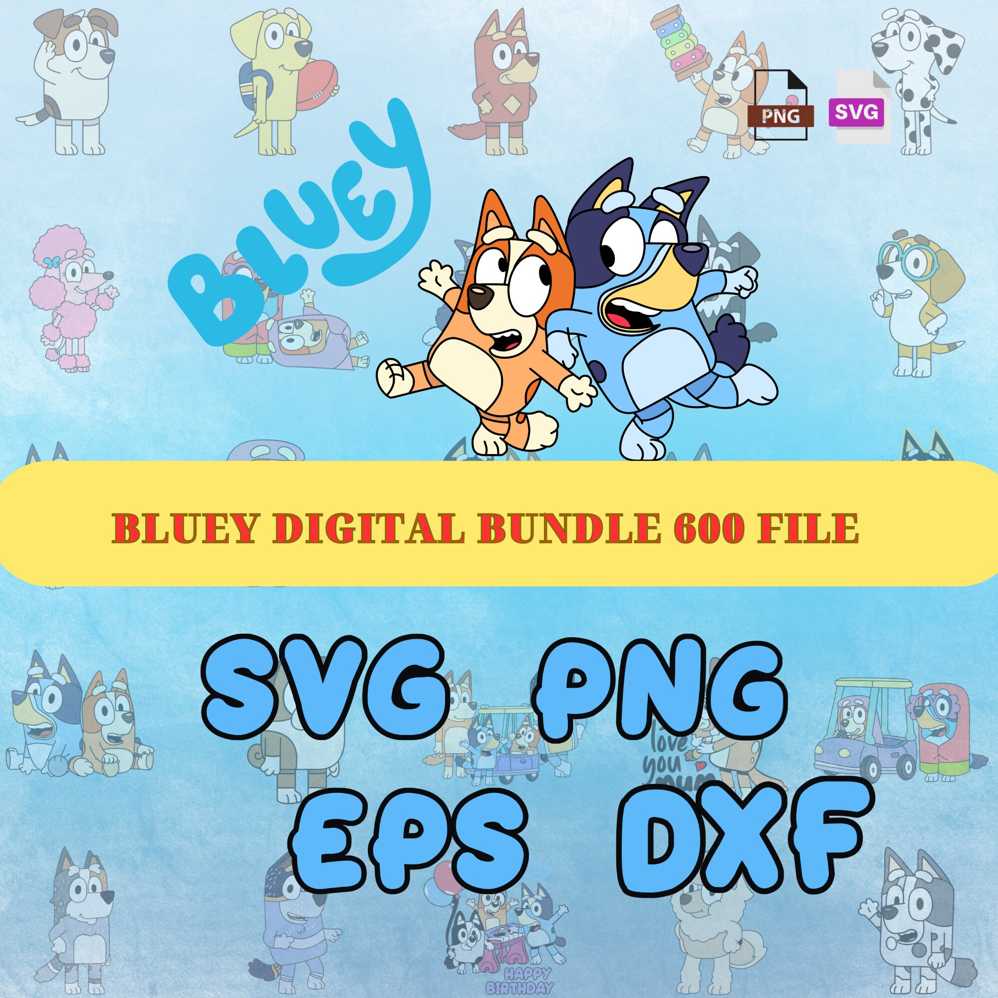 Bluey Bundle SVG PNG Bluey Alphabet Font Bluey Cut Files - Etsy Canada