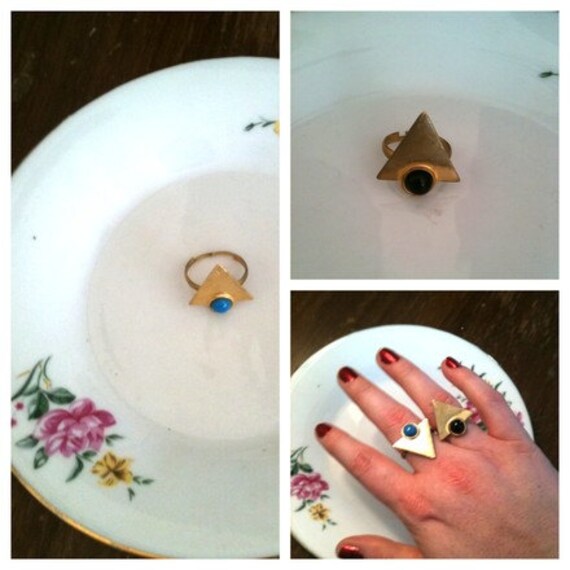 Items similar to Triangle Future Brass Ring on Etsy