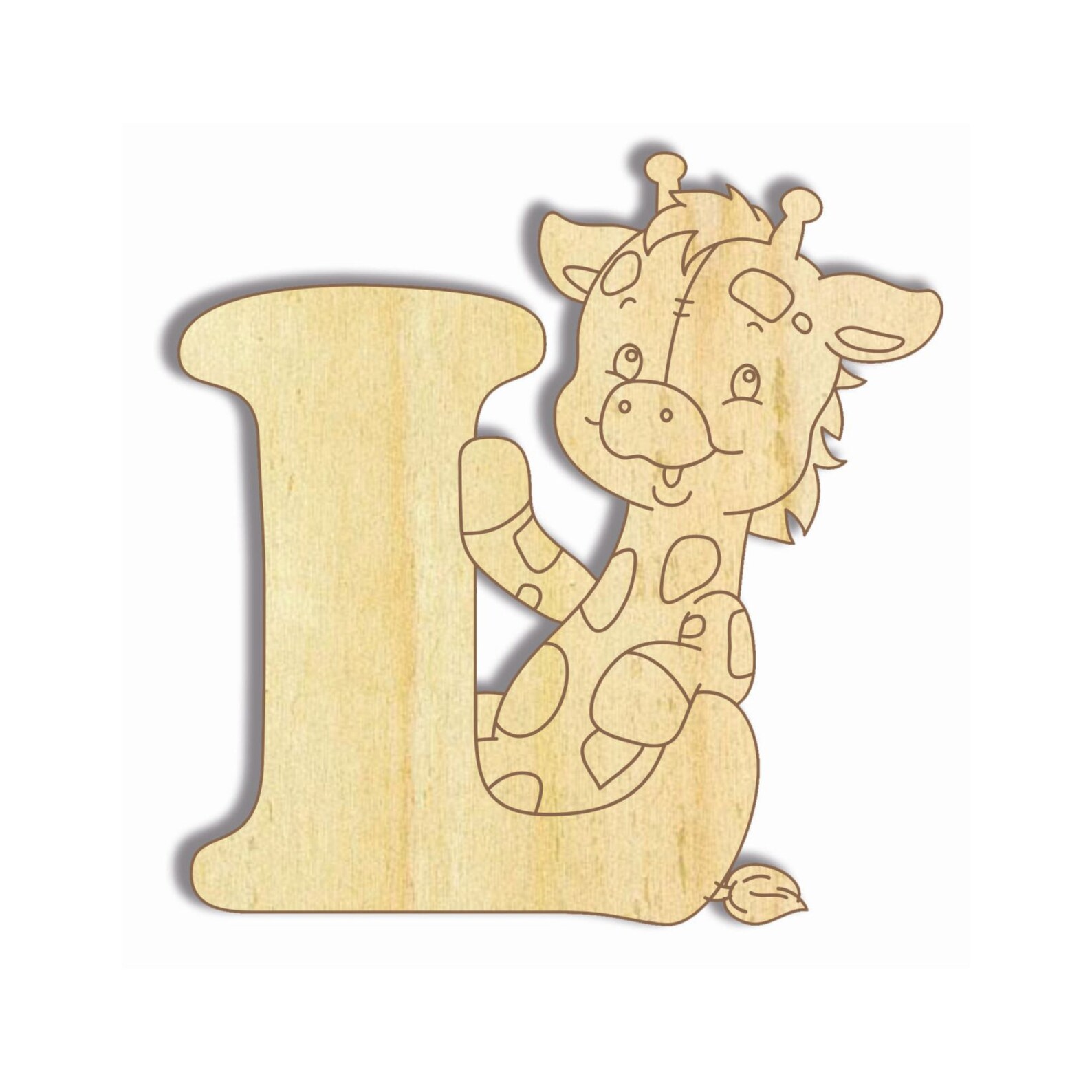 Wooden Letter Giraffe L Letter Animals Nursery Wooden | Etsy