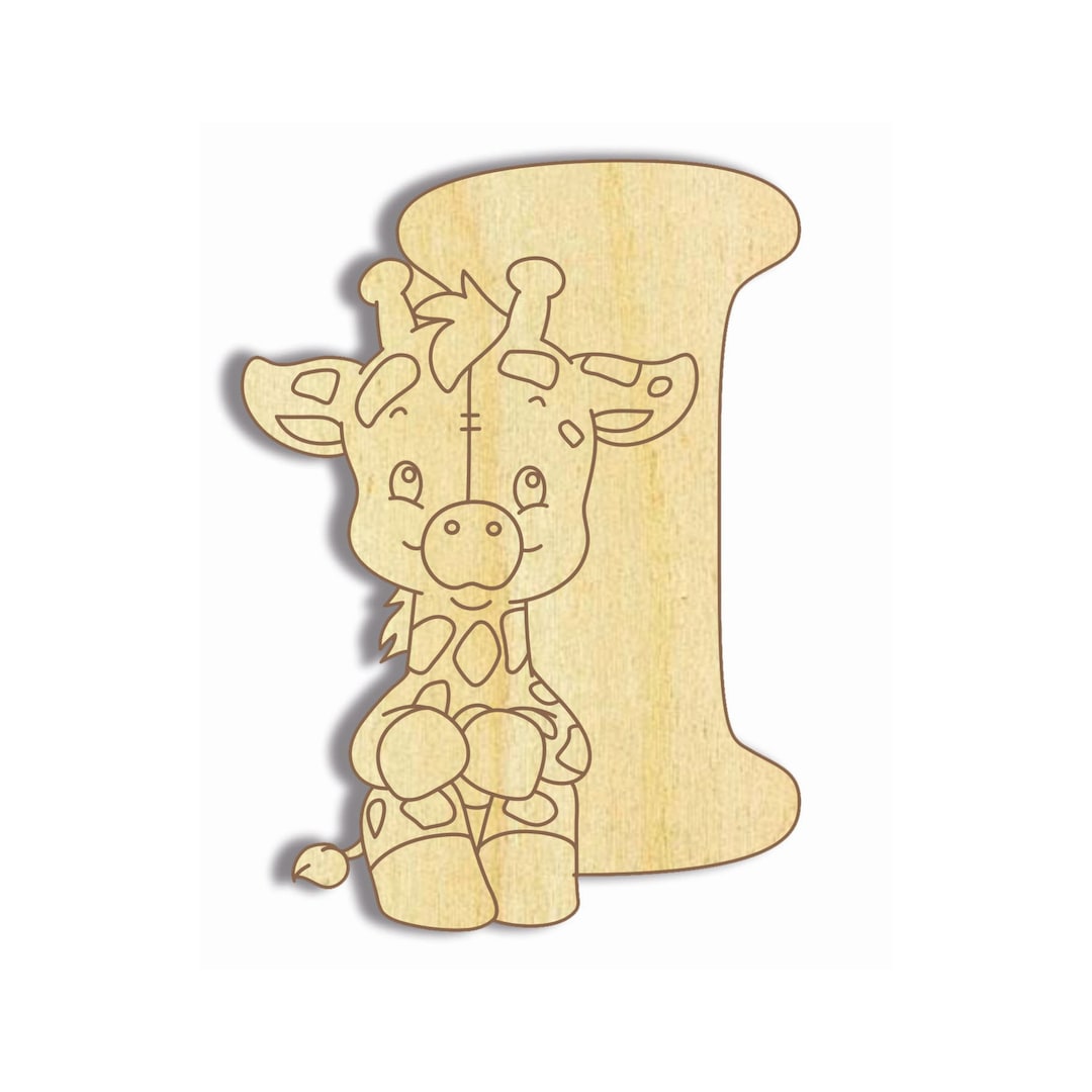 Wooden Letter Giraffe I Letter Animals Nursery Wooden Letter Wooden ...