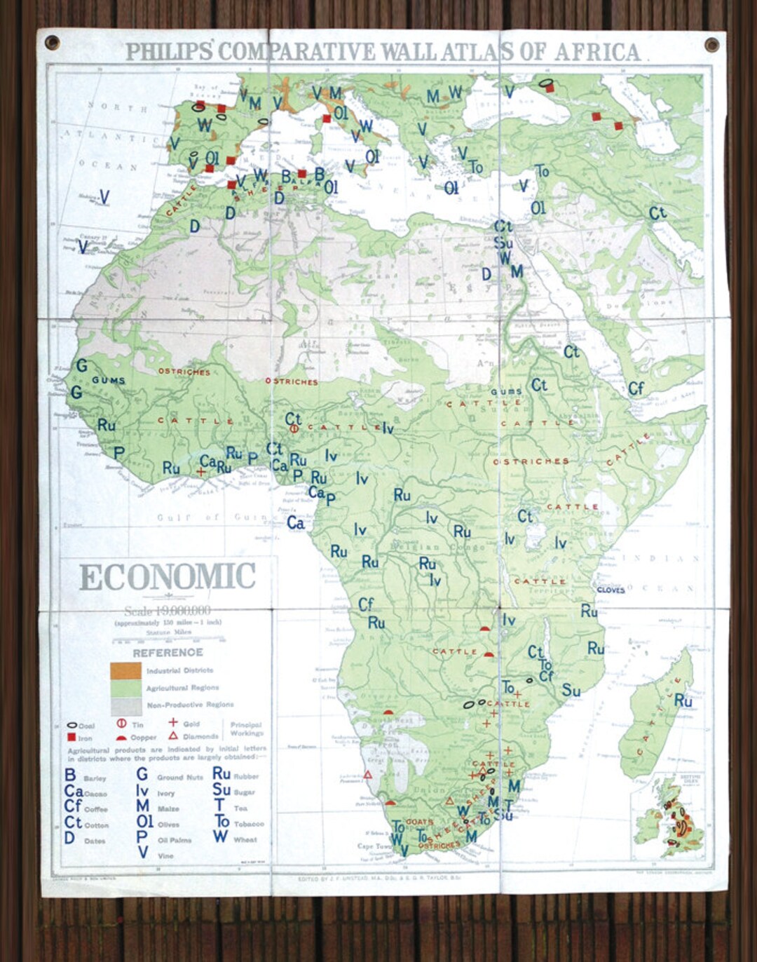 Vintage Philips Comparative Wall Atlas of Africa Economic - Etsy
