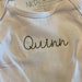 1 Hand-stitched Cursive Hannah Font Name Gerber Onesie®™ - Etsy