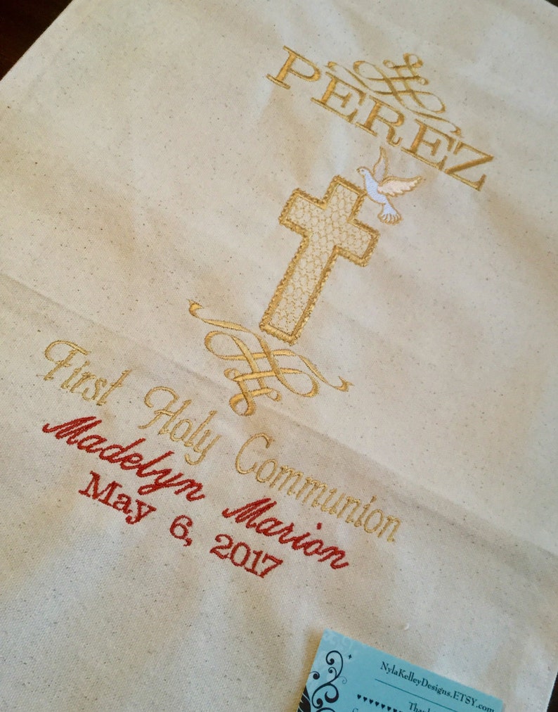 Extra Large First Holy Communion Accents Custom Embroidered | Etsy