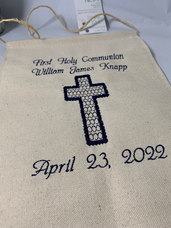 SMALL 8X11 First Holy Communion Braided Cross Church Pew | Etsy