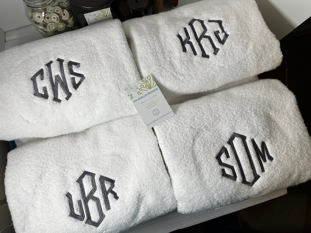 1 Top Selling Diamond Sls Monogram Initials BATH or HAND Towel ...