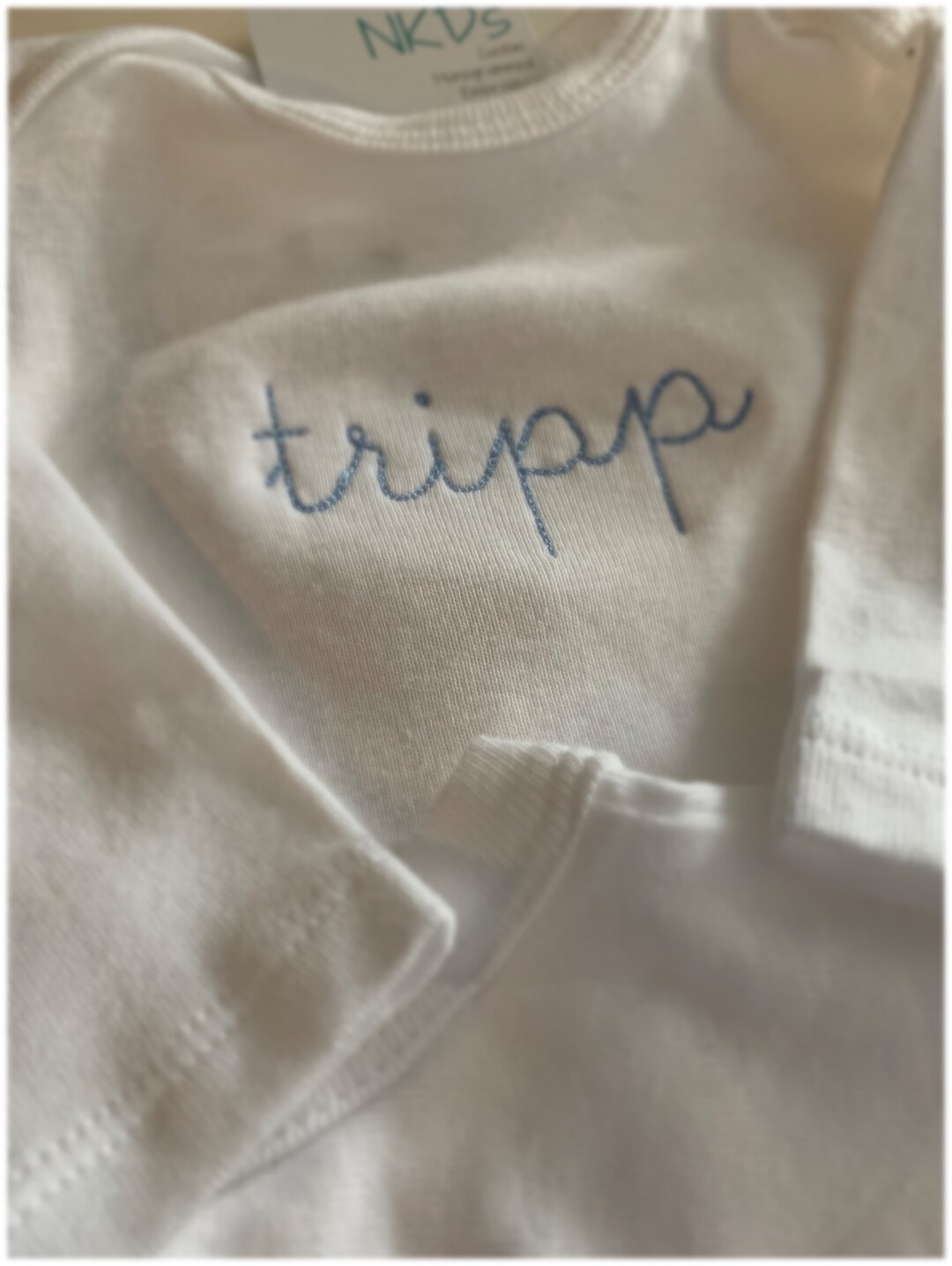 1 Unisex Hand-stitched Cursive Hadley Font Name Gerber Onesie®™ Preemie ...