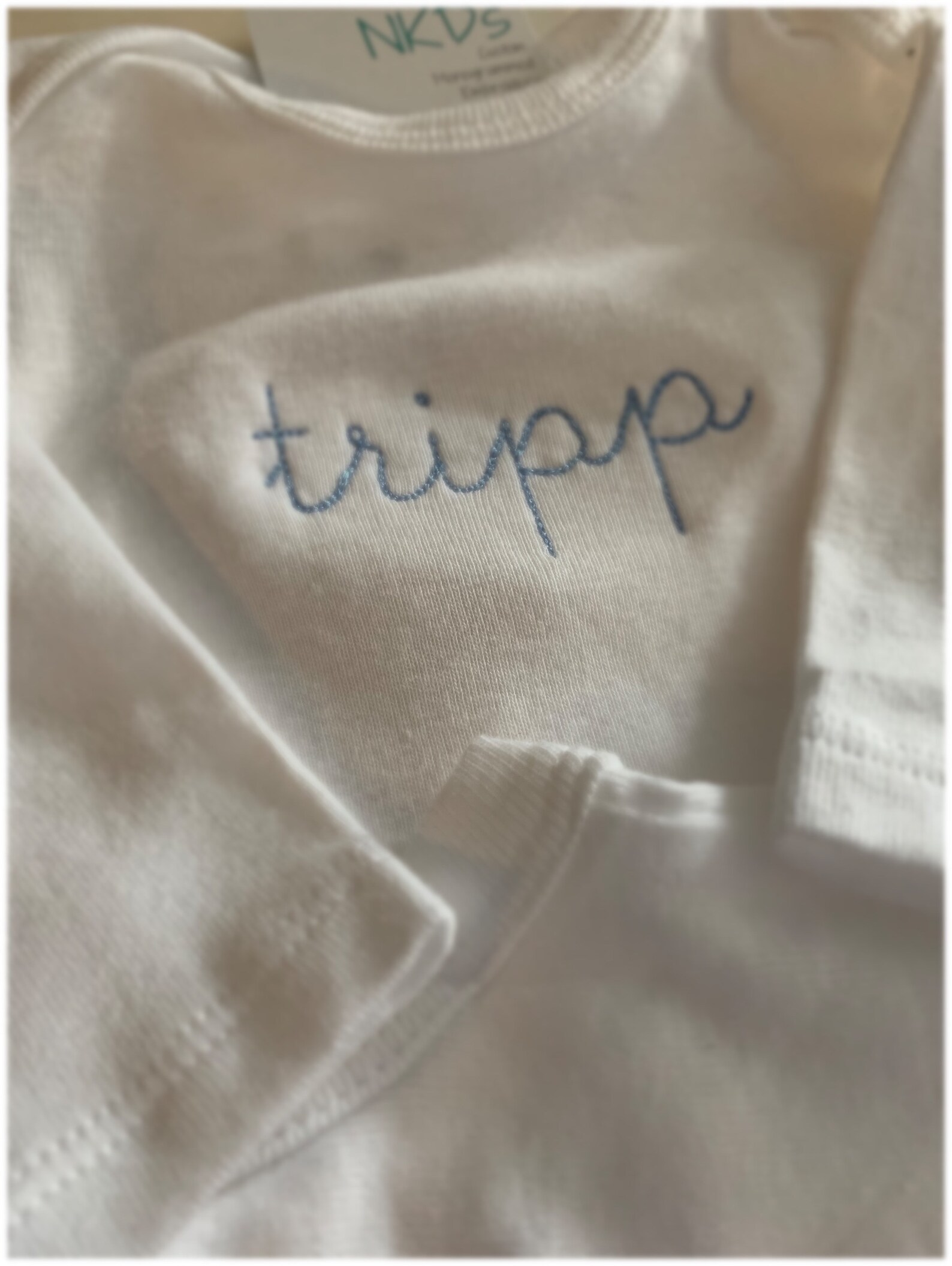 1 Unisex Hand-stitched Cursive Hadley Font Name Gerber - Etsy