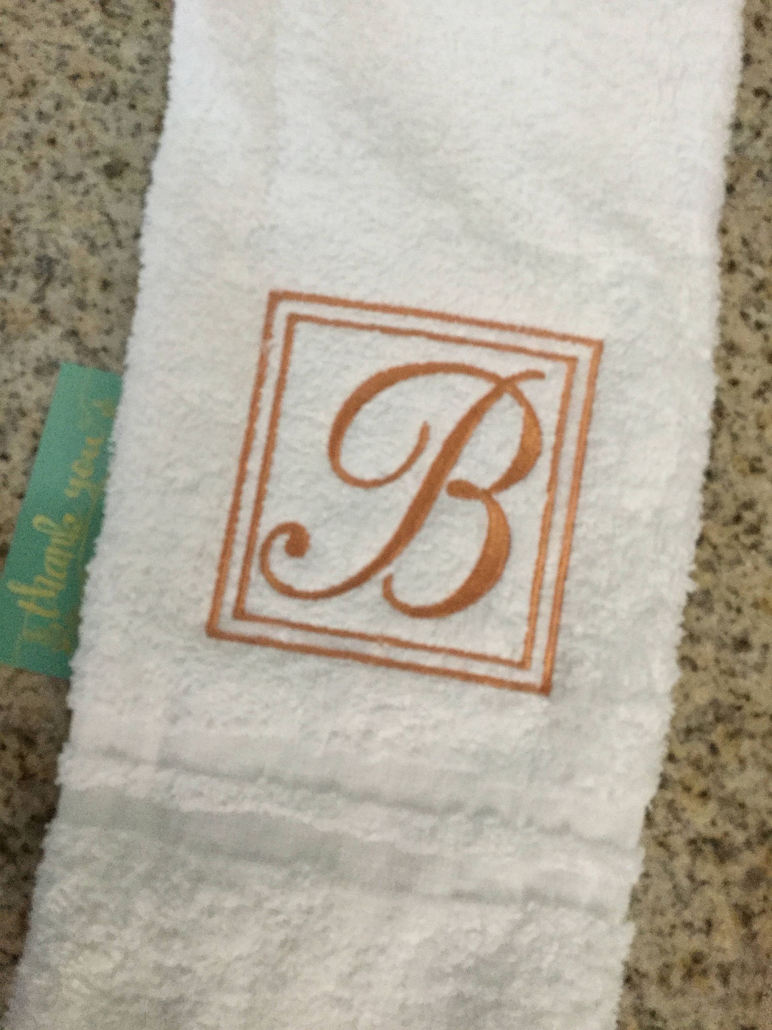Square Framed Initial Towel Custom Monogrammed Initial on - Etsy