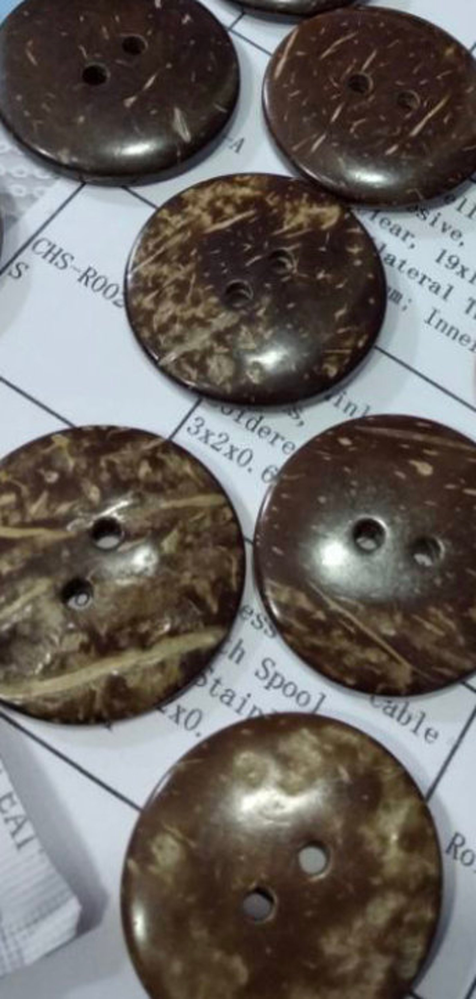 1 Inch Extra Large Wooden Coconut Brown/tan Buttons 10 Piece - Etsy