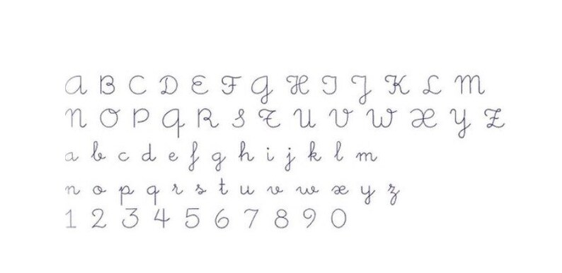 1 Unisex Hand-stitched Cursive Hadley Font Name Gerber - Etsy