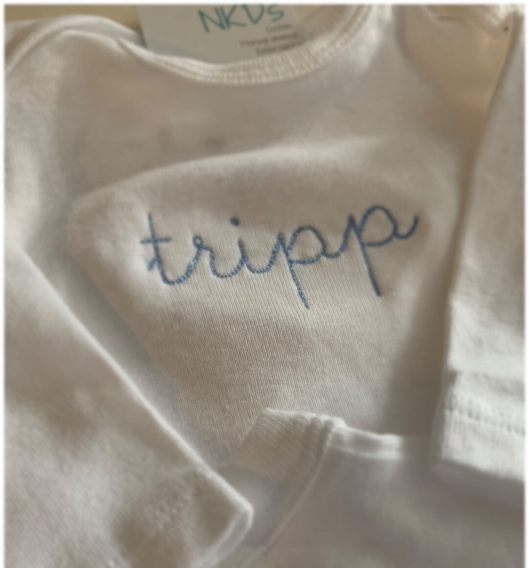 1 Best Seller Hand-stitched Cursive Hadley Font Name Gerber Onesie ...