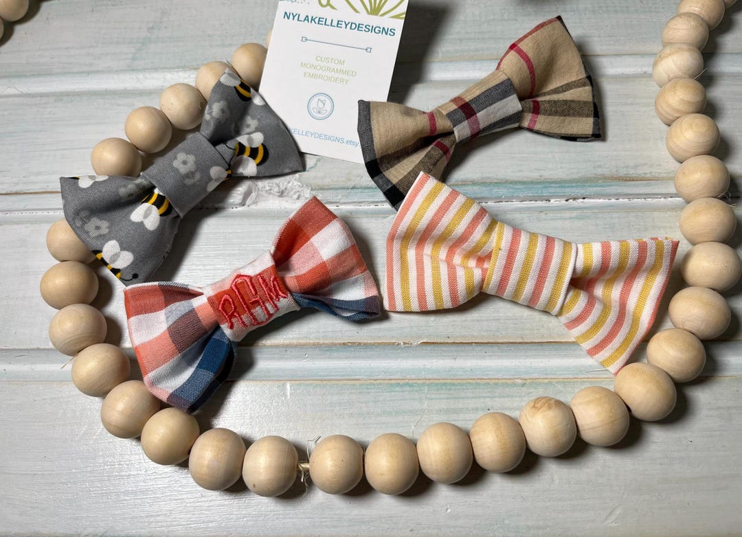 1 Very Preppy Clip-on Infant Baby Toddler Boy Bow Tie Monogram Initials ...