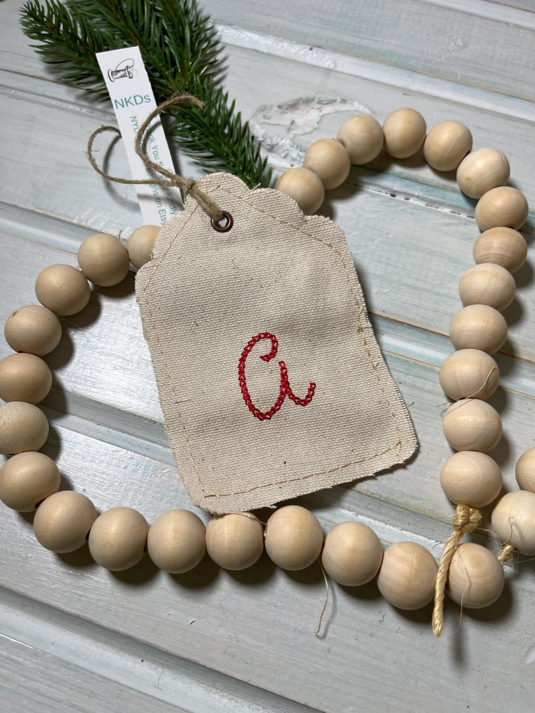 Handstitched Letter Personalized Embroidered Initial on Off-white ...