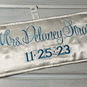 1-large Bridal Wedding Dress Label, Mrs. Name Tag, Custom Embroidered ...
