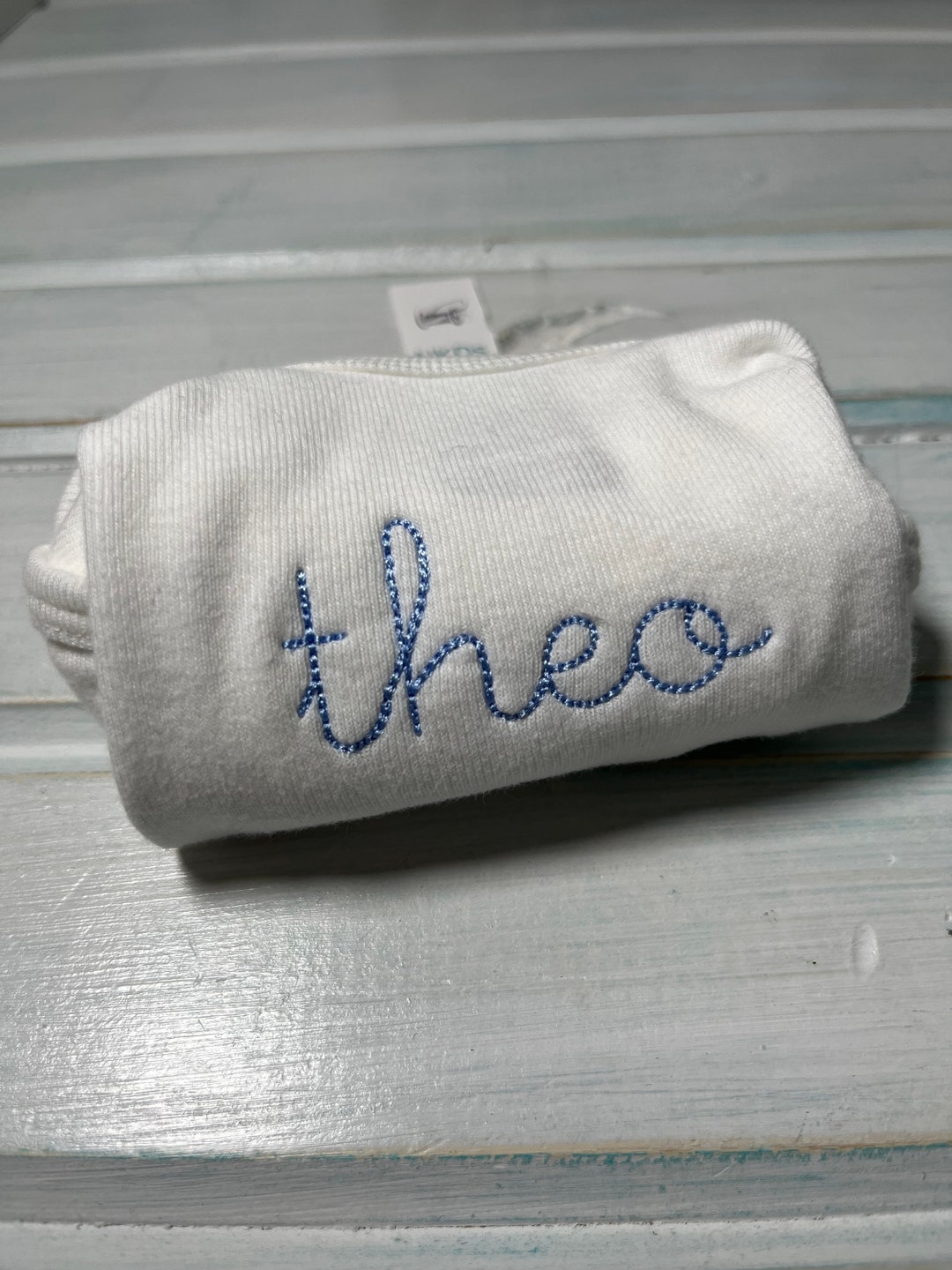 1 Hand-stitched Cursive Hadley Font Name Pn Gerber Onesie®™ Preemie ...