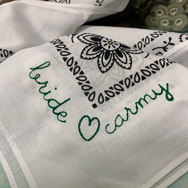 Embroidered Bandana - Etsy