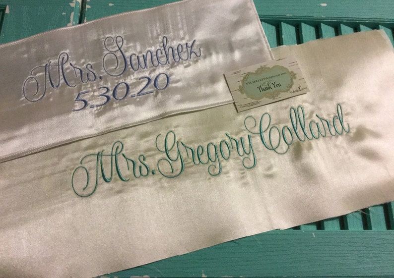 1-large Bridal Wedding Dress Label Mrs. Name Tag Custom - Etsy