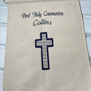Small 8x11 First Holy Communion Braided Cross Custom Embroidered ...