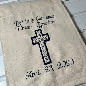 Small 8x11 First Holy Communion Braided Cross Custom Embroidered ...