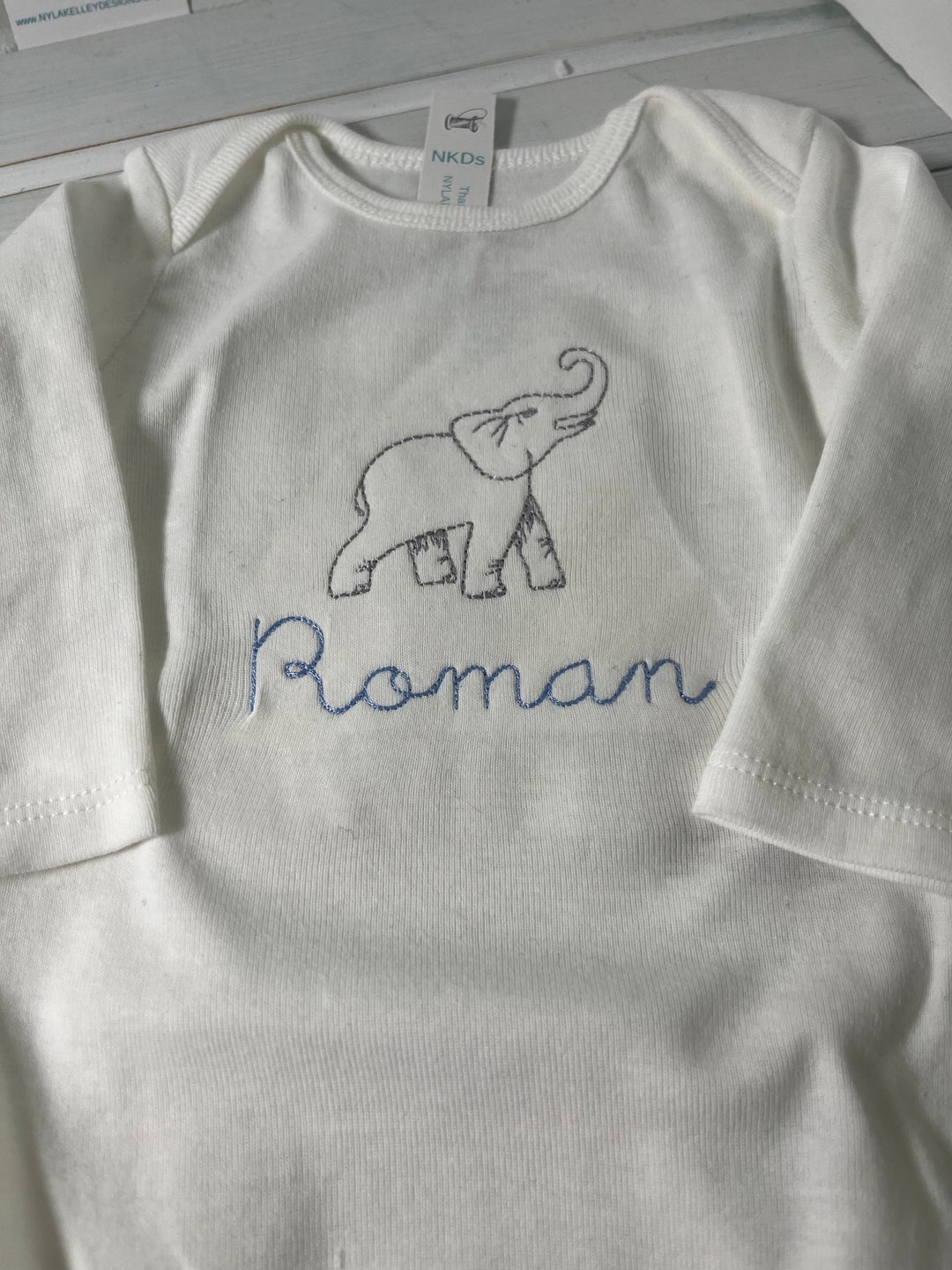 1 Unisex Hand-stitched Cursive Hadley Font Name Gerber Onesie®™ Preemie ...