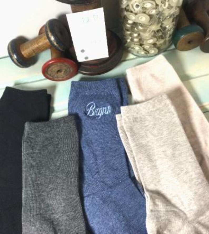 1 Pair KB Ladies Women's Crew Monogrammed Initials or Name on Casual ...