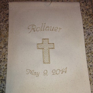 Small 8x11 First Holy Communion Braided Cross Custom Embroidered ...