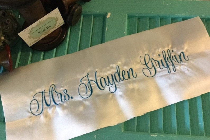 1-large Bridal Wedding Dress Label Mrs. Name Tag Custom - Etsy