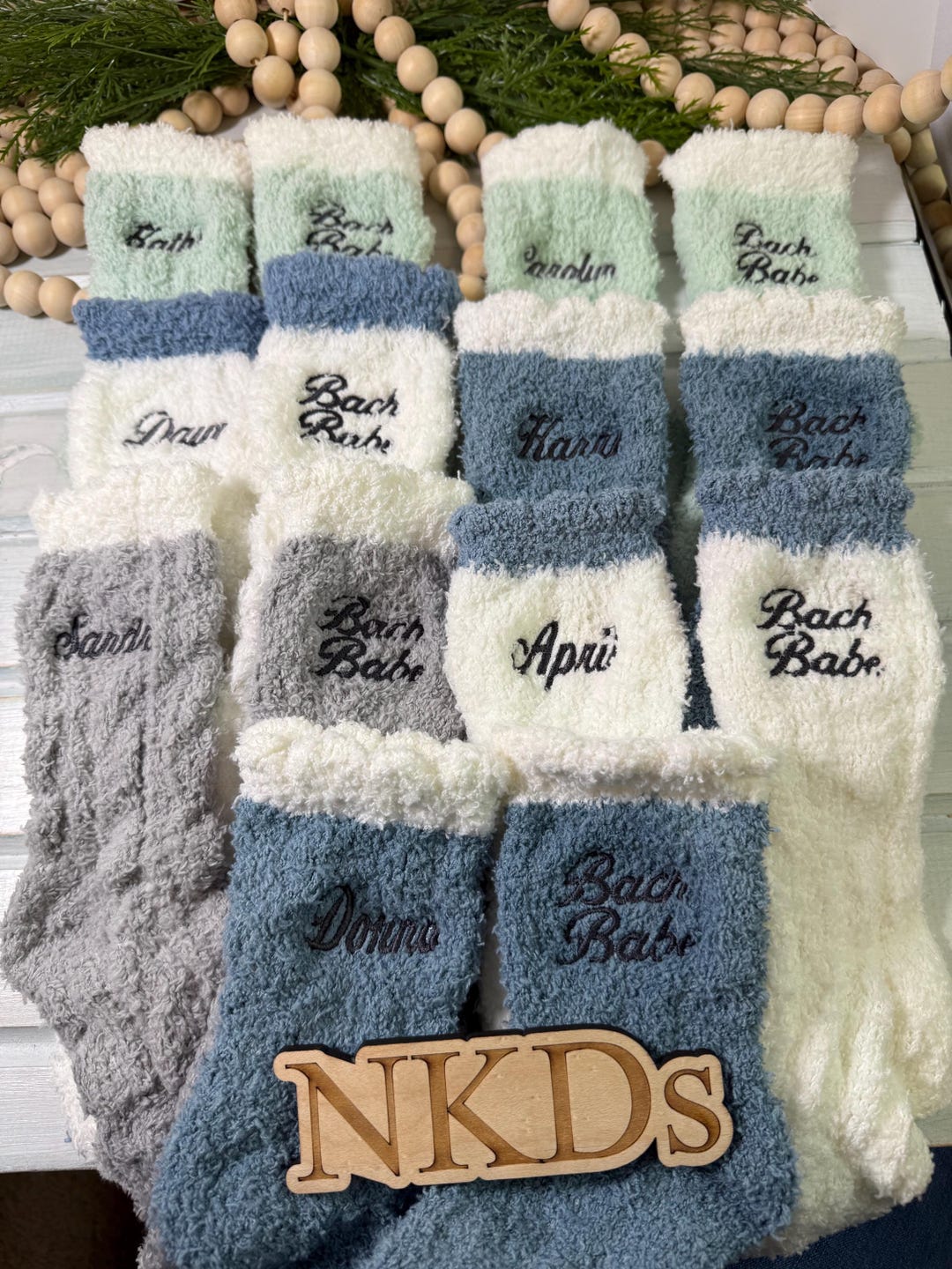 1 Pair Women's Fuzzy Super Soft Boot Cut CREW Custom Monogrammed Casual ...