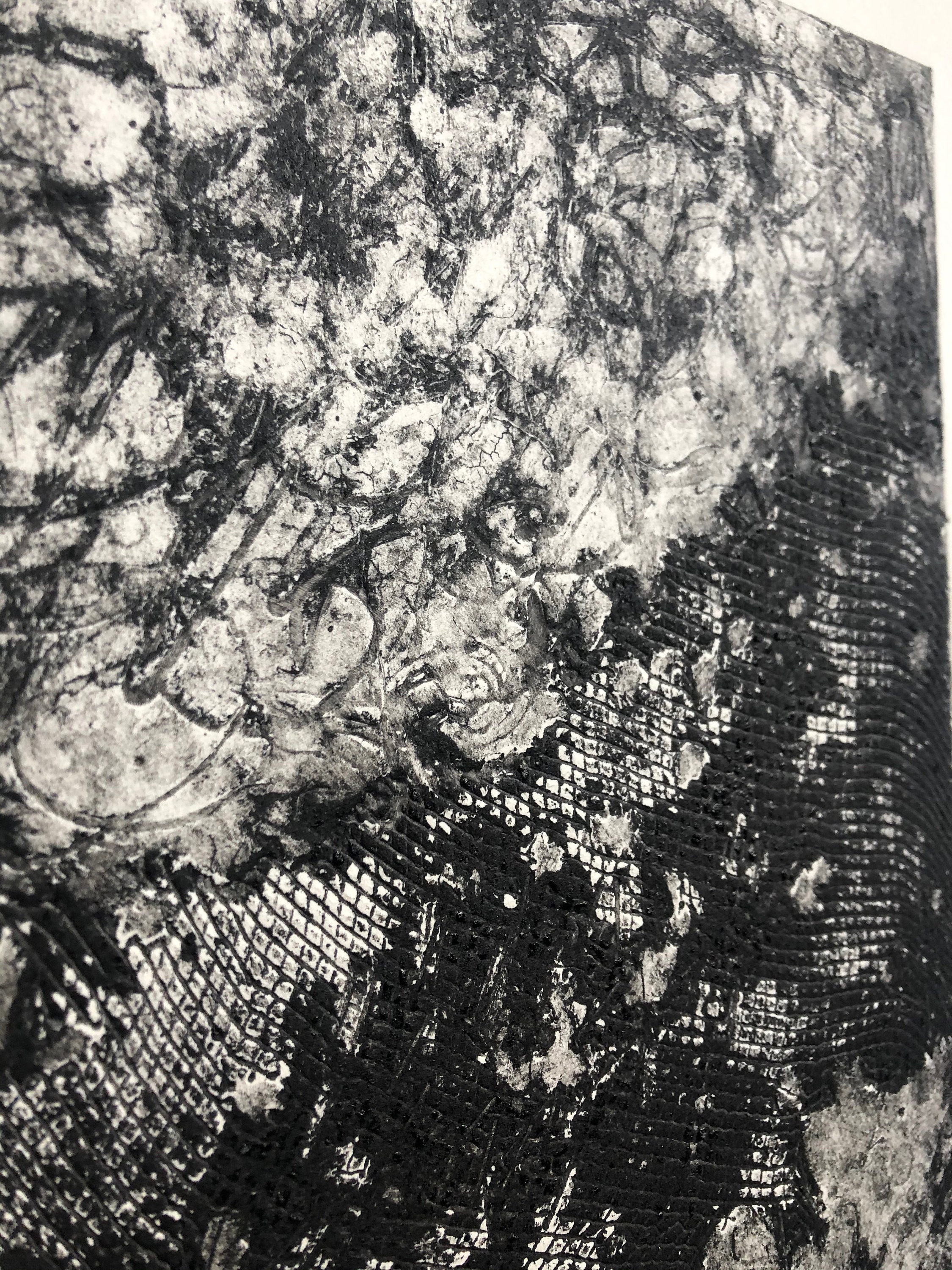 Abstract Dark COLLAGRAPH Original Art PRINT, One of a Kind Artwork ...