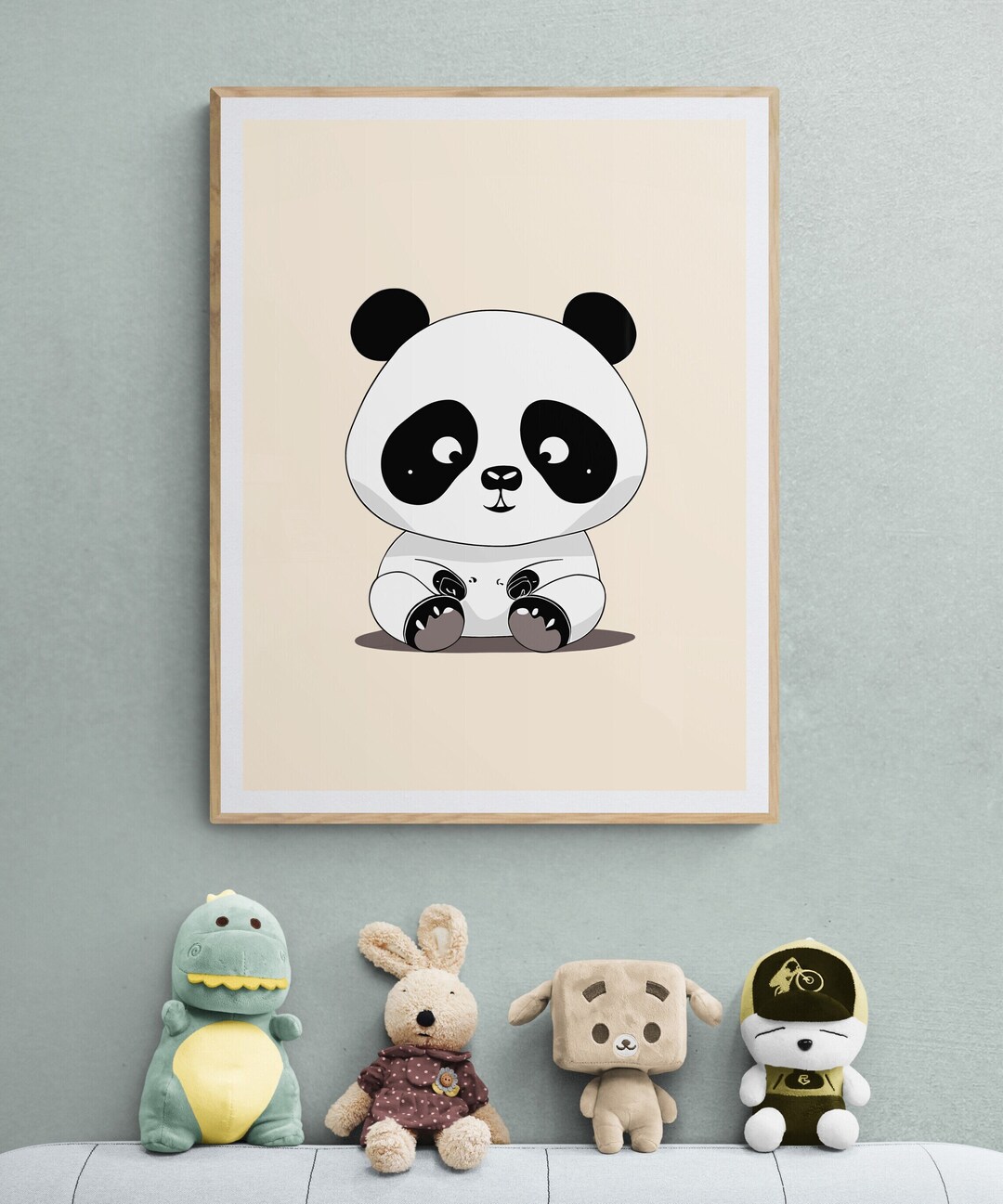 Goofy Panda Digital Art Print, Cute Posters, Baby Wall Art Prints ...