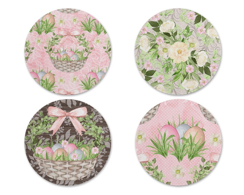 Rustic Easter Coasters Easter Egg Coasters Neoprene Coasters - Etsy