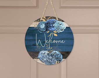 Navy Door Sign - Etsy