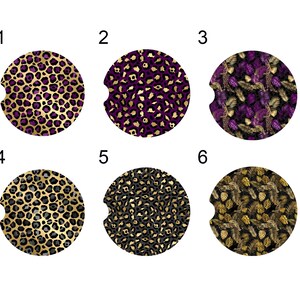 Leopard Print Car Coasters, Animal Print Car Coasters, Sandstone or ...