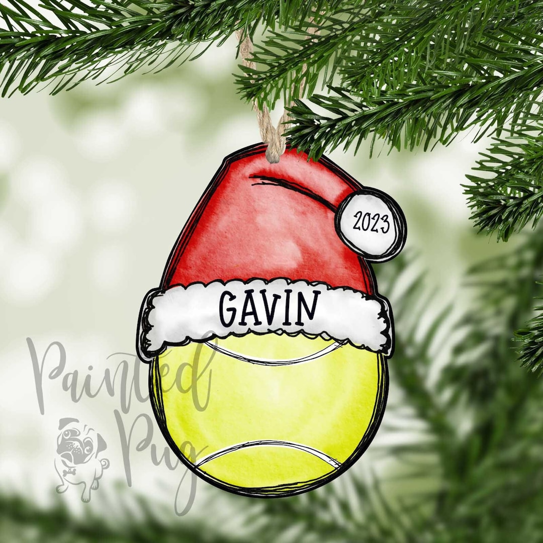Tennis Christmas Ornament, Tennis Ornament, 2022 Tennis Ball Ornament ...