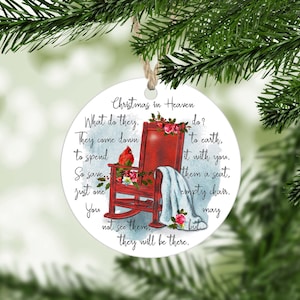 Cardinal Ornament, Cardinal Poem Ornament, Christmas in Heaven Ornament ...