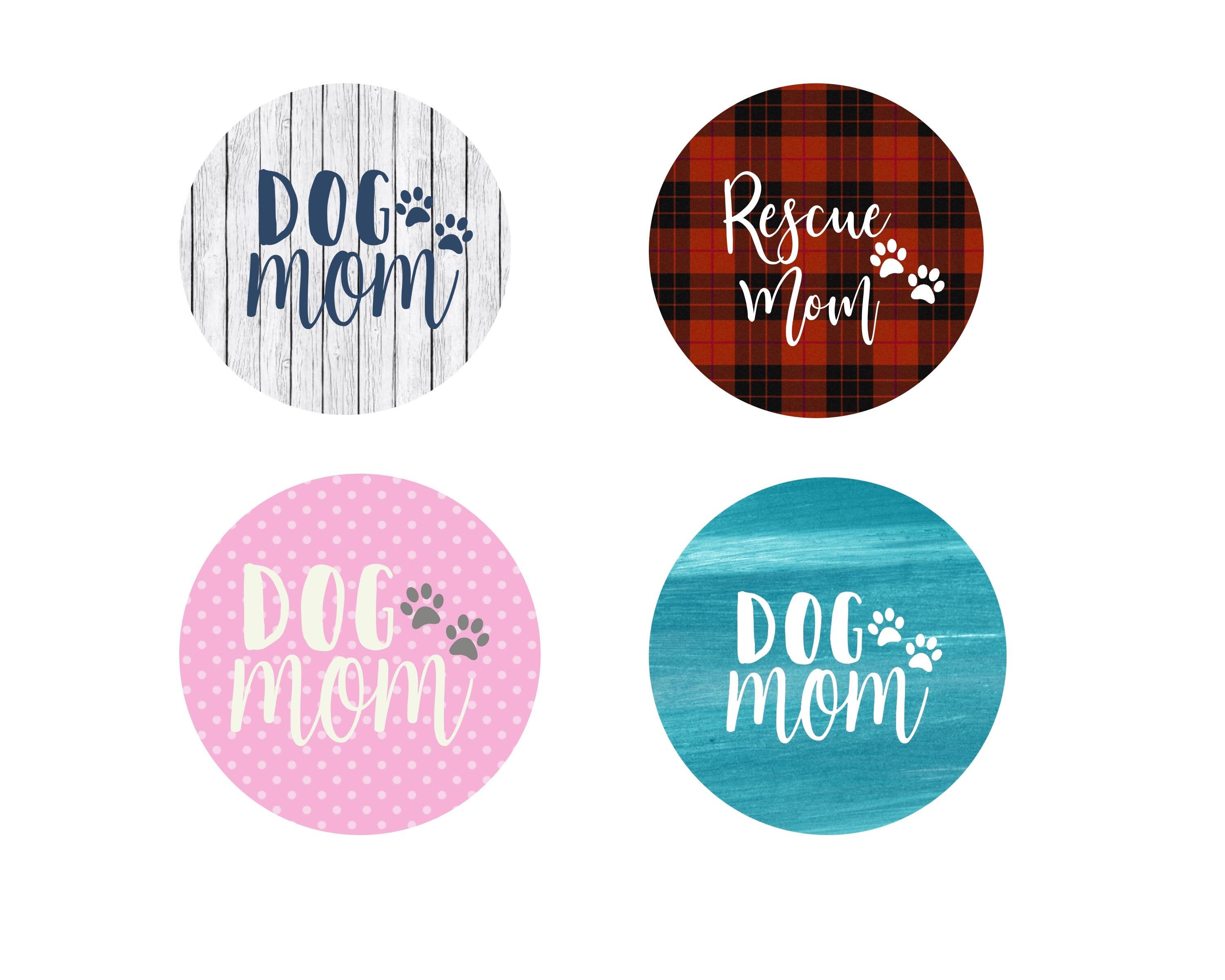 Dog Mom Car Coasters, Rescue Mom Car Coasters, Sandstone or Neoprene ...