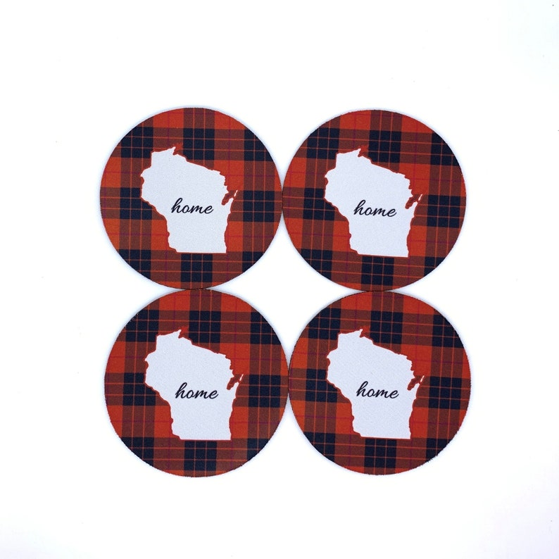 Wisconsin Coasters Personalized Wisconsin Coaster Set | Etsy