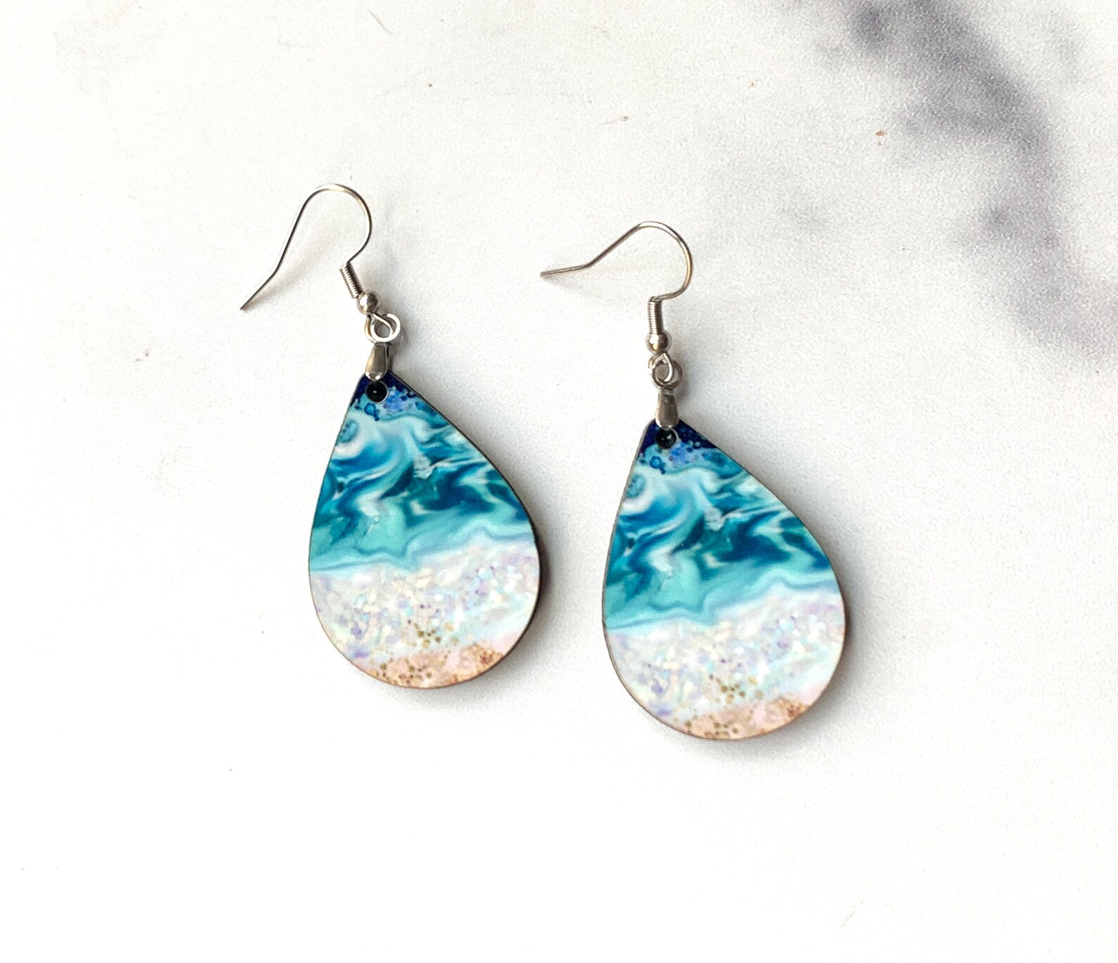 Beach Earrings Beach Dangle Earrings Beach Themed Earrings - Etsy