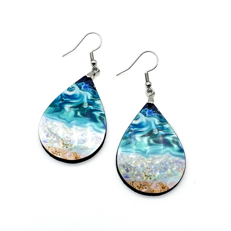 Beach Earrings Beach Dangle Earrings Beach Themed Earrings - Etsy