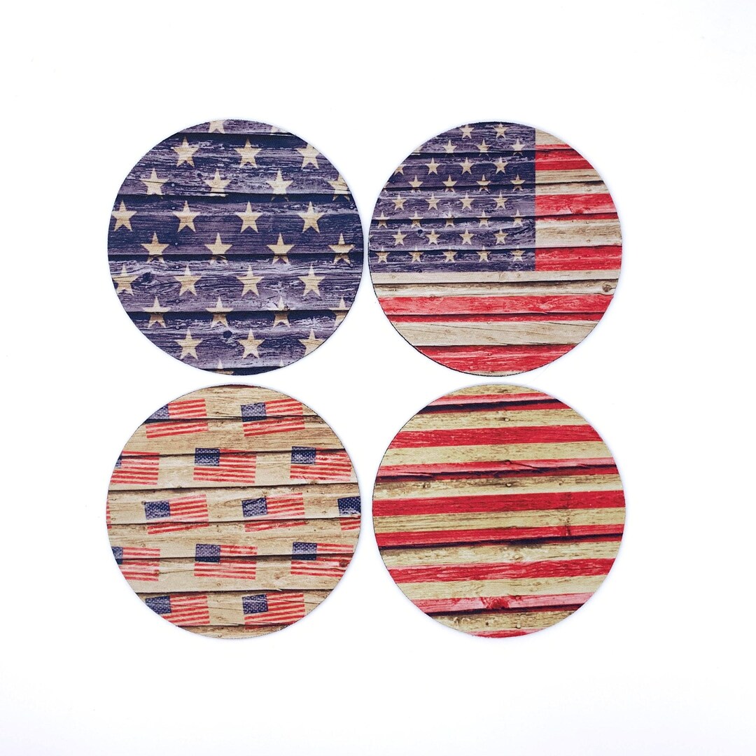American Flag Coasters, Memorial Day Decor, July 4 Coasters, 4th of ...