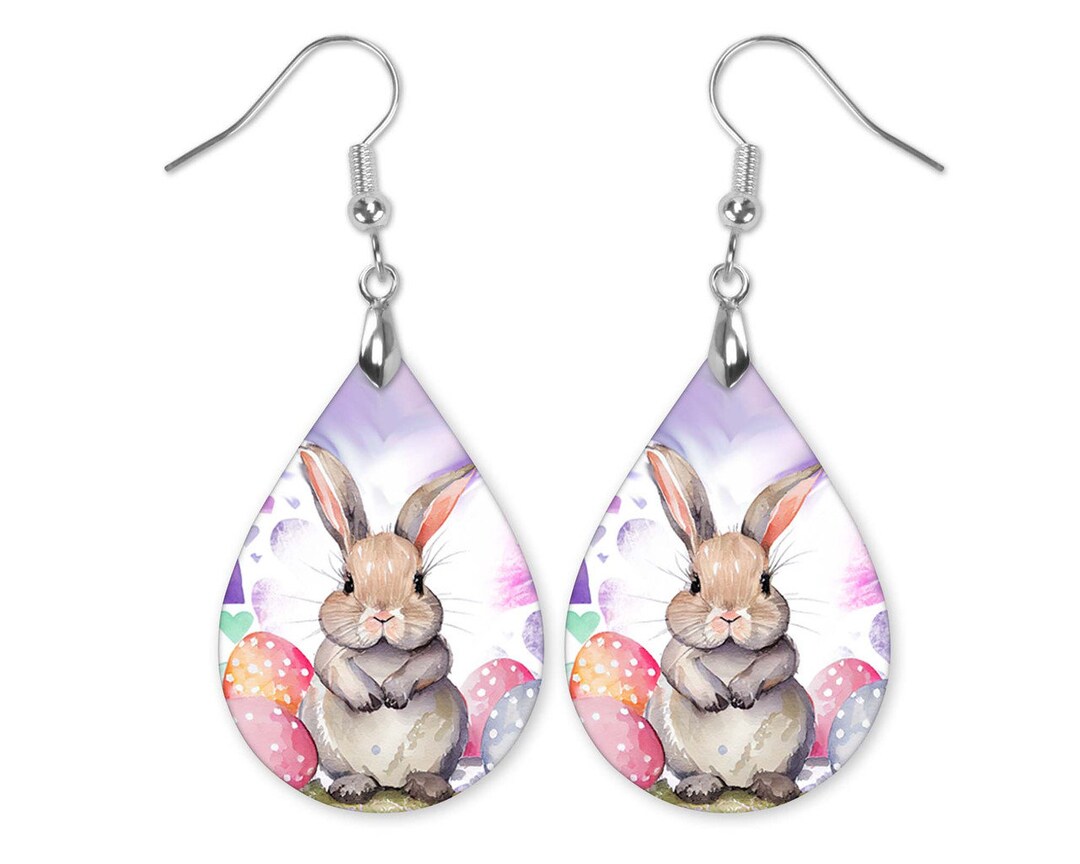 Easter Earrings Dangle Easter Bunny Earrings Easter - Etsy