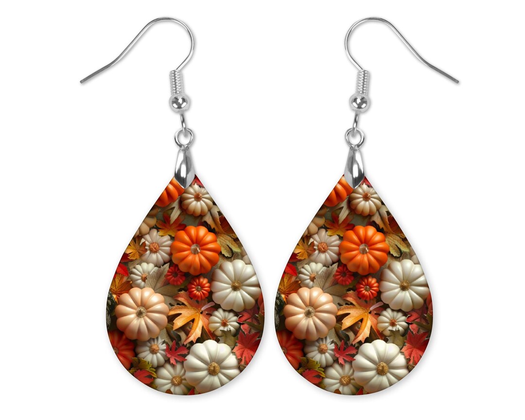 Pumpkin Earrings, Fall Dangle Earrings, Fall Jewelry, Statement ...