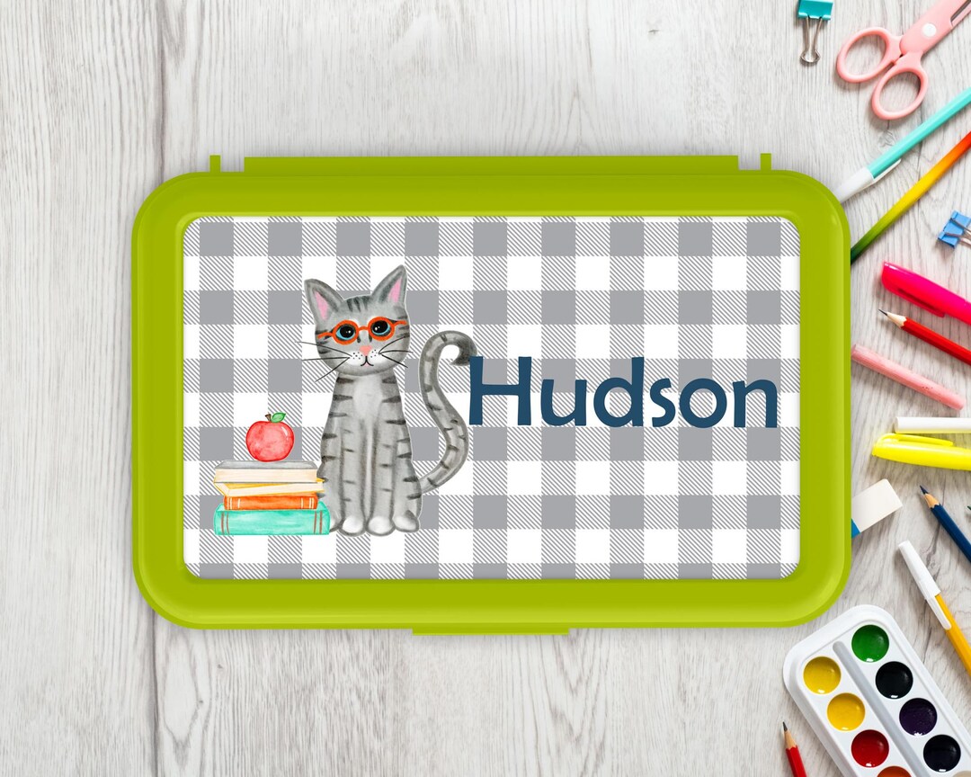 Personalized Pencil Box Cat Pencil Box for Boys Personalized - Etsy