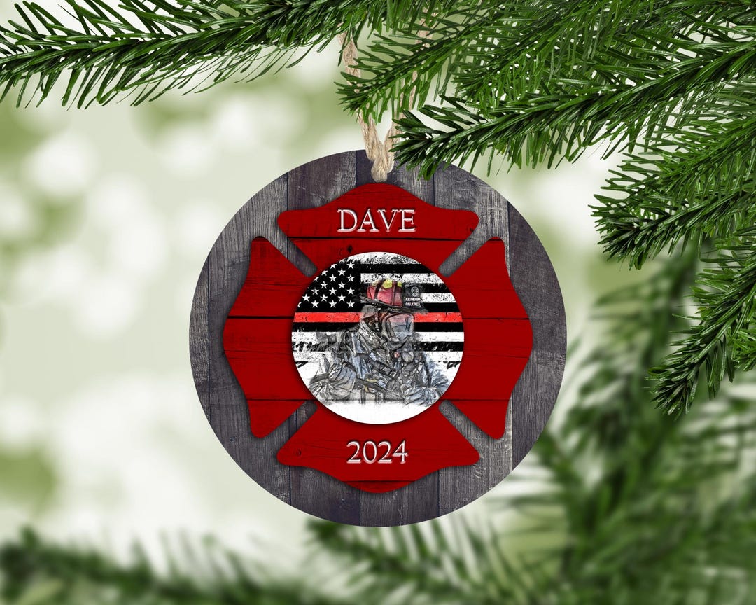 Personalized Firefighter Ornament, Fireman Ornament, Firefighter Gift ...