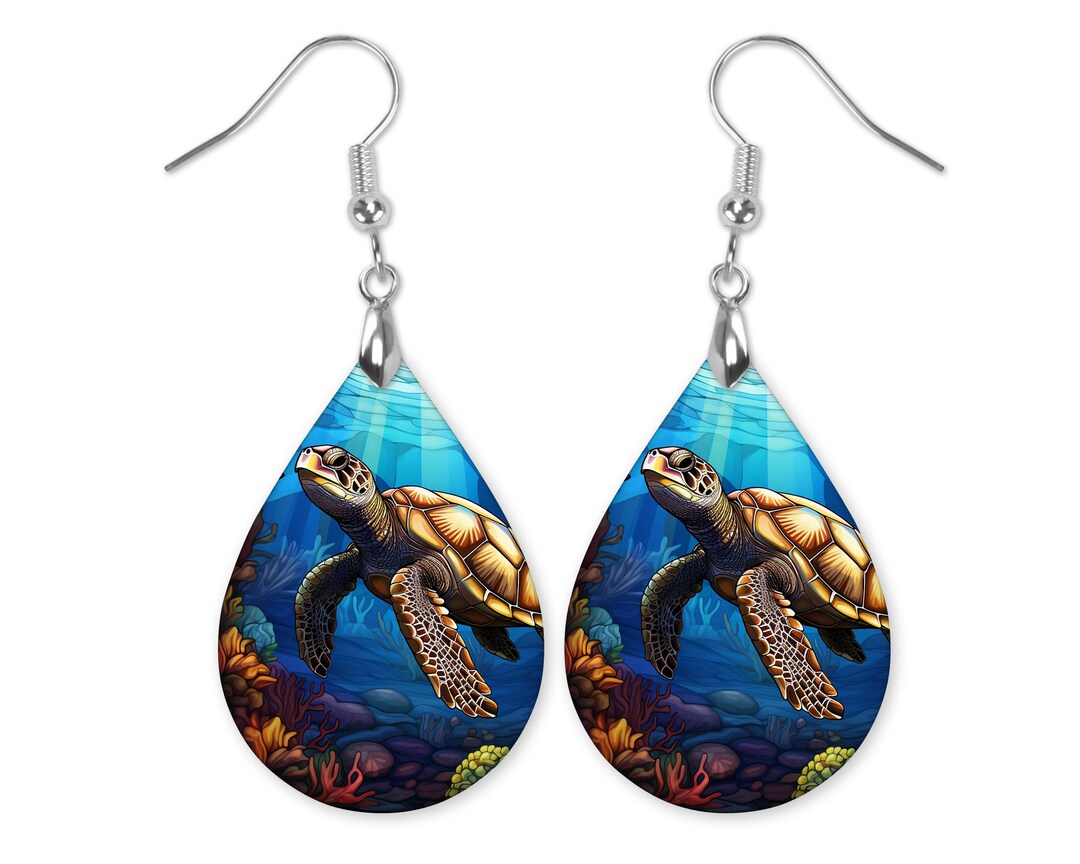 Sea Turtle Earrings, Turtle Earrings, Cute Turtle Earrings, Turtle ...