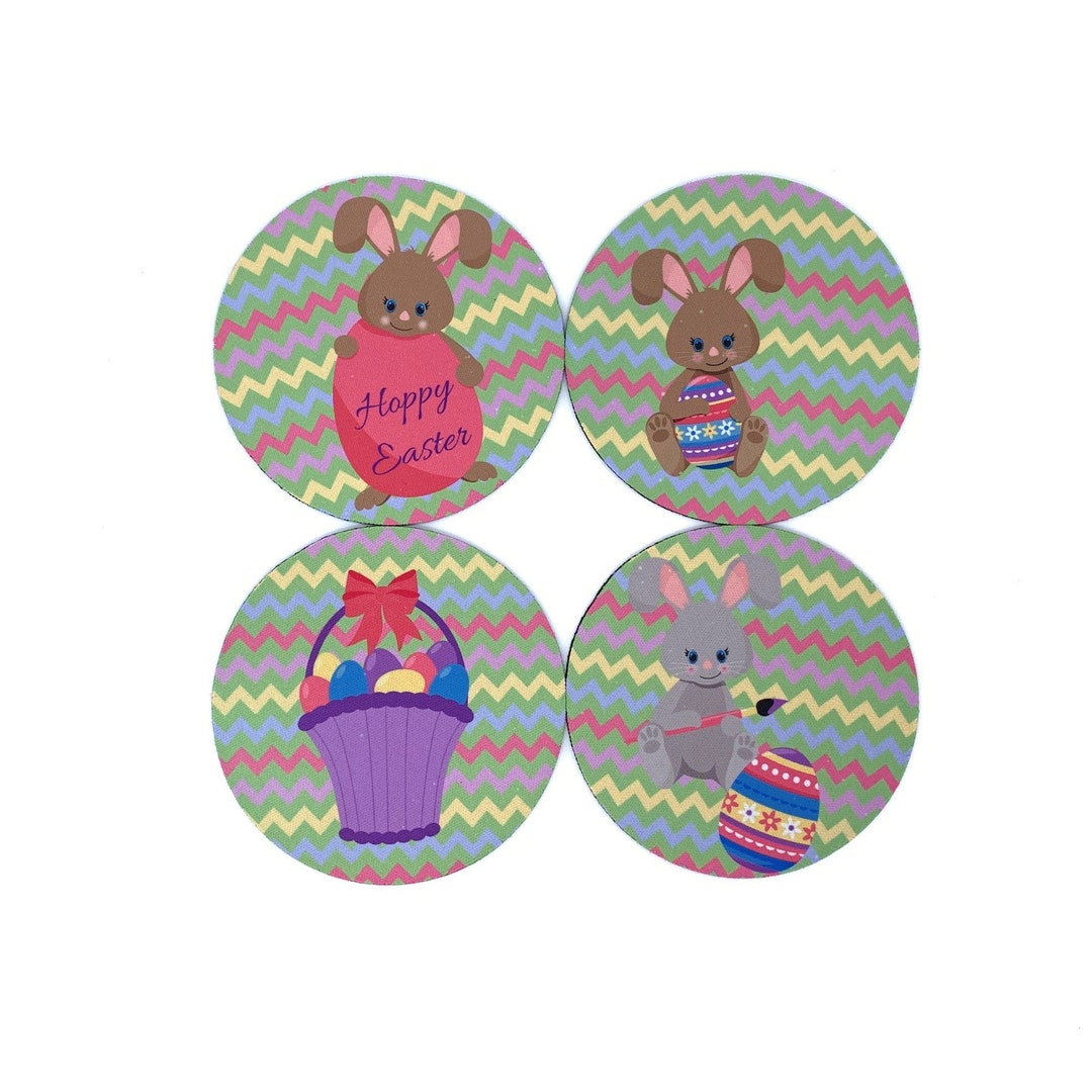 Easter Coasters Easter Egg Basket & Bunny Coasters Chevron - Etsy