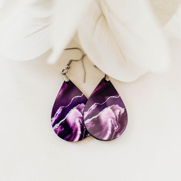 Purple Earrings - Etsy