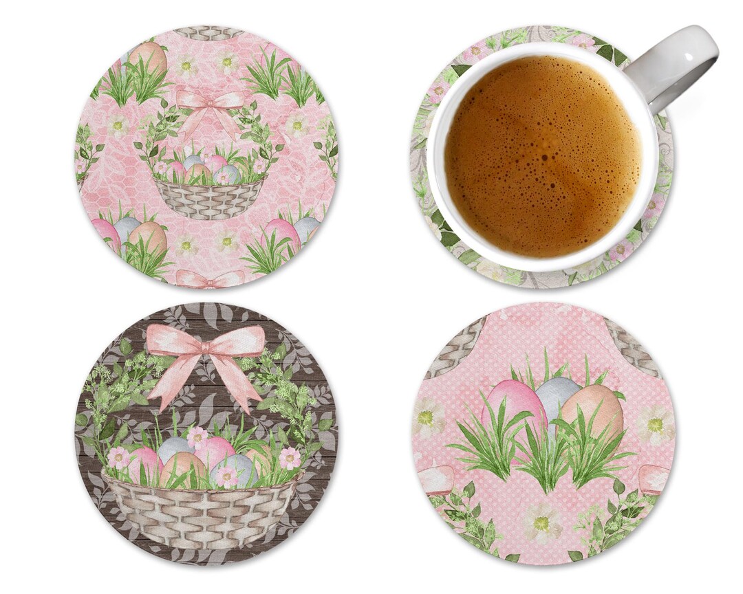 Rustic Easter Coasters Easter Egg Coasters Neoprene Coasters - Etsy